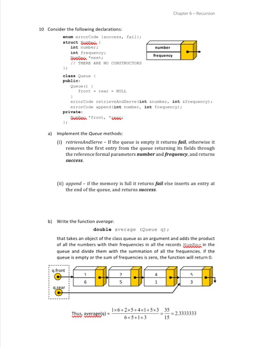 Solved Chapter 6 - Recursion 10 Consider the following | Chegg.com