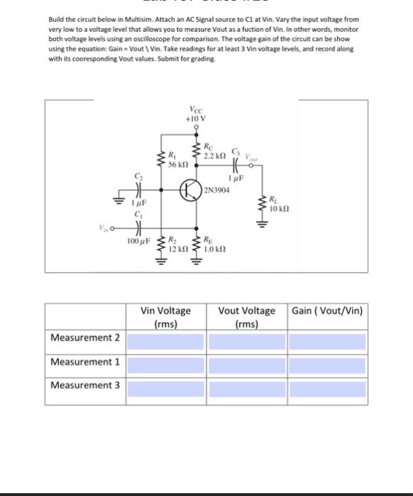 Solved Build the circuit below in Multisim. Attach an AC | Chegg.com