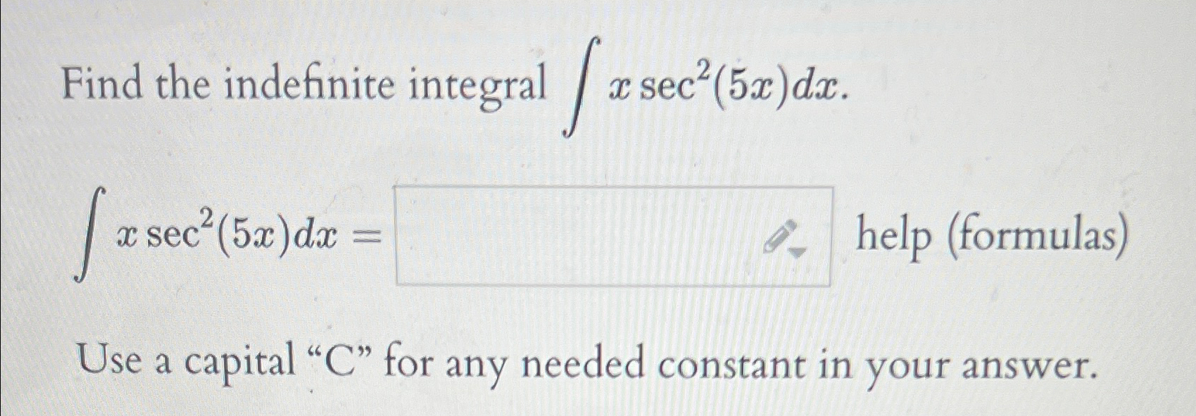 Solved Find the indefinite integral | Chegg.com