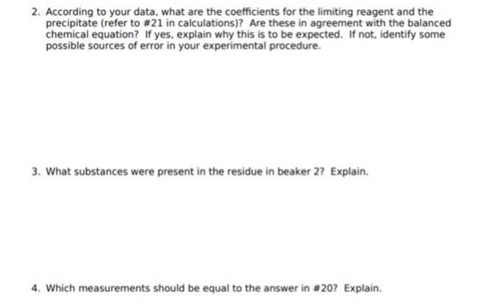 Solved Stoichiometry: A Precipitation Reaction and Limiting | Chegg.com