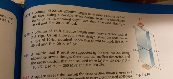 Solved 10.78 A column of 22.5-ft effective length must carry | Chegg.com