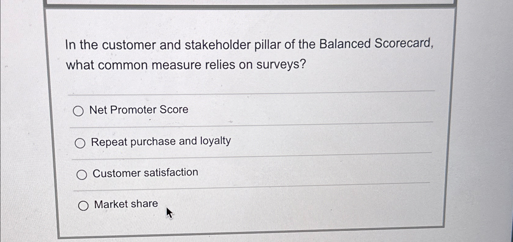 Solved In the customer and stakeholder pillar of the | Chegg.com