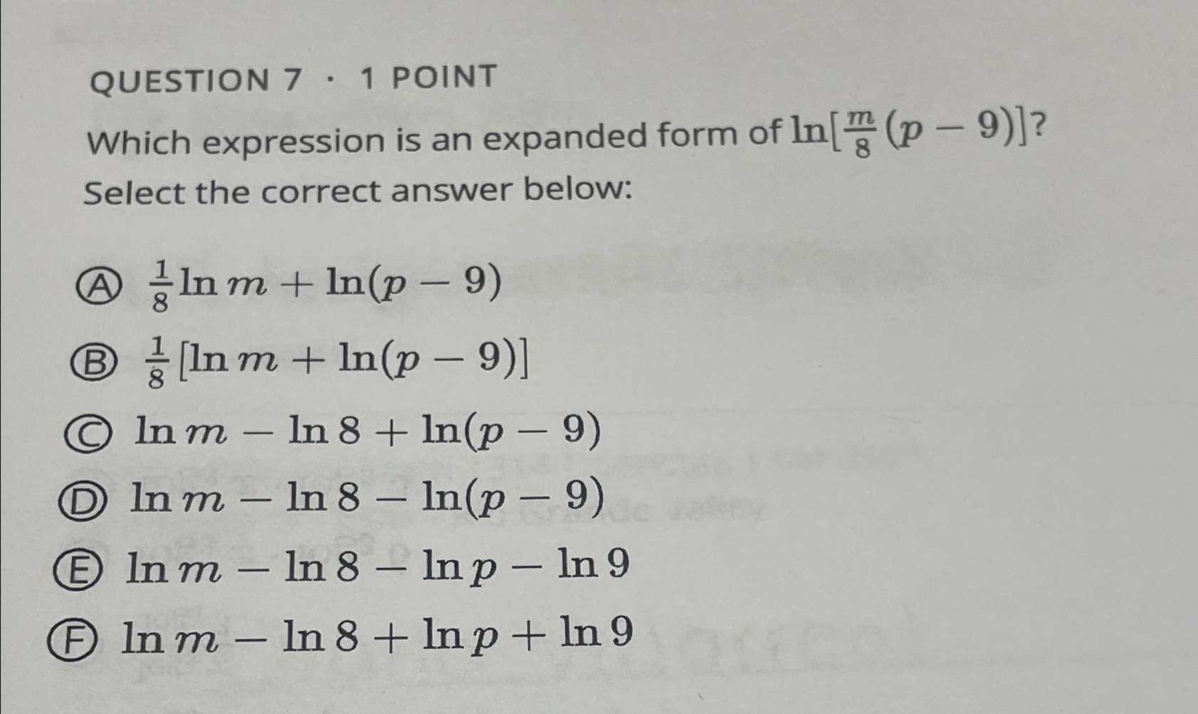 Solved QUESTION 7 - 1 POINTWhich expression is an expanded | Chegg.com Solved QUESTION 7 - 1 POINTWhich expression is an expanded | Chegg.com