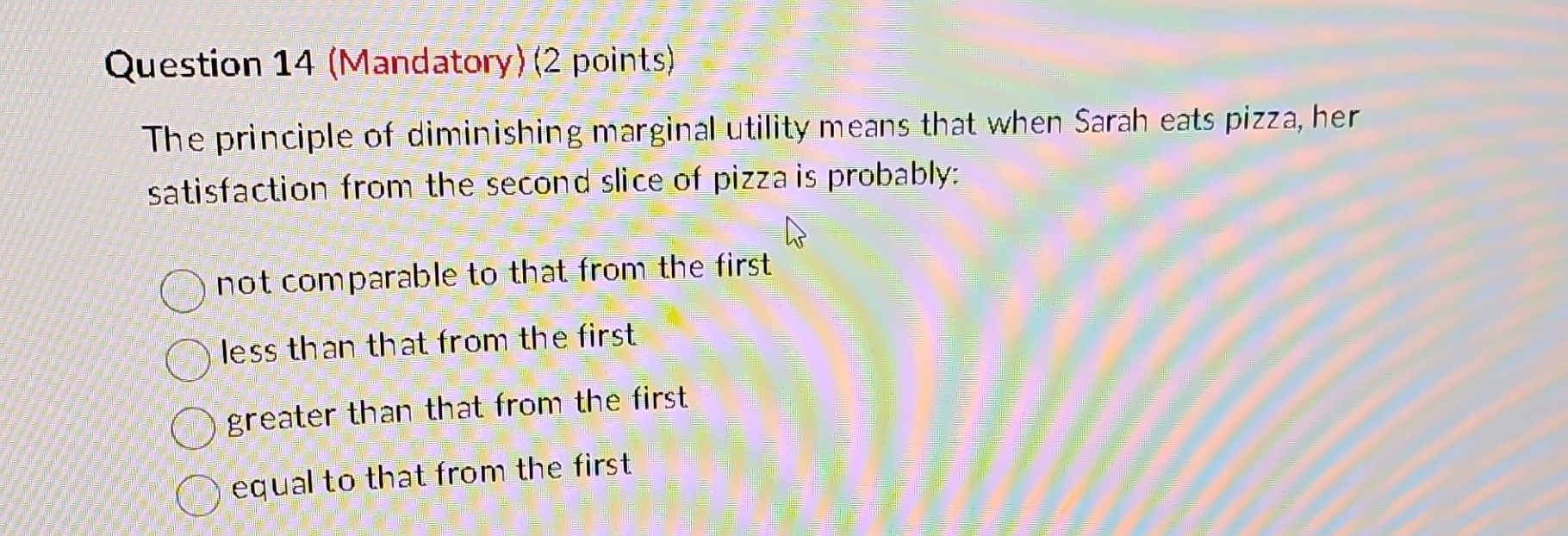 Solved Question 14 (Mandatory) (2 ﻿points)The principle of | Chegg.com