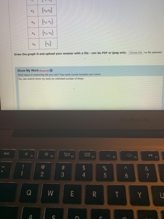 Solved Graph H has vertex set {V1, V2, V3, Va, vsand edge | Chegg.com