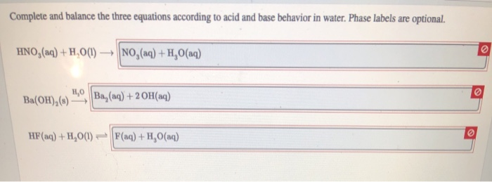 Solved Complete and balance the three equations according to | Chegg.com