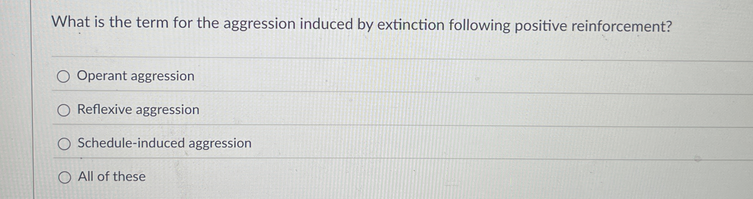 Solved What is the term for the aggression induced by | Chegg.com