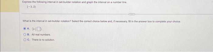 Solved Express the following interval in set-tuilder | Chegg.com