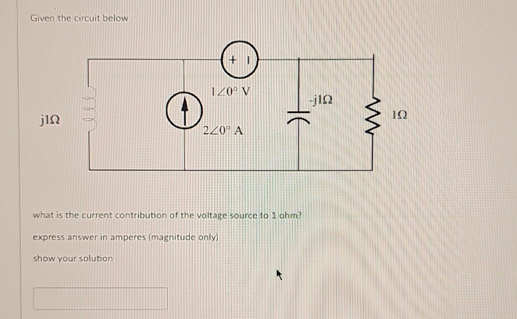 Solved Given the circuit below what is the current | Chegg.com