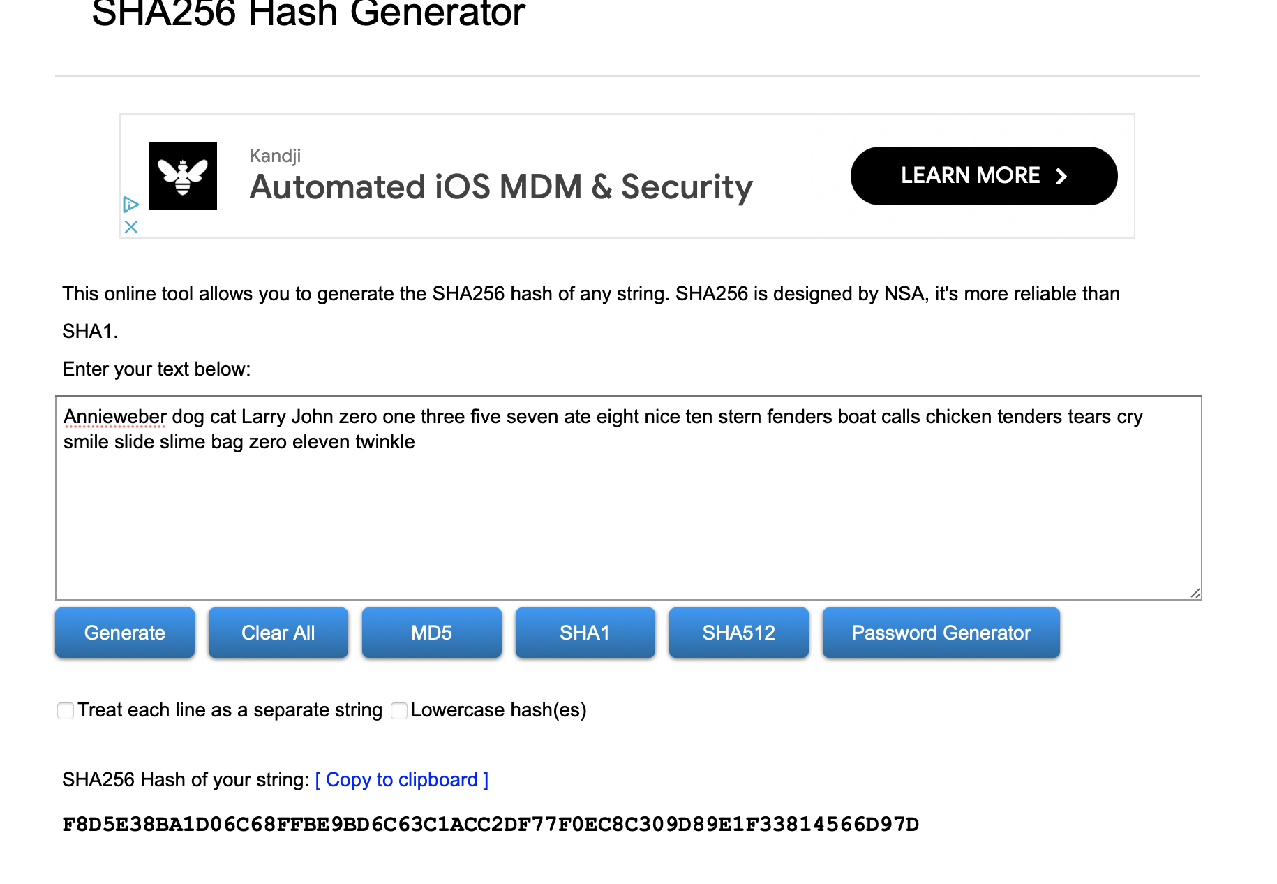 Solved This online tool allows you to generate the SHA256 | Chegg.com