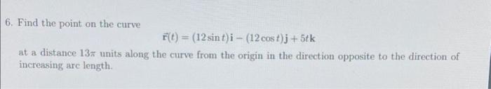 Solved 6. Find the point on the curve | Chegg.com