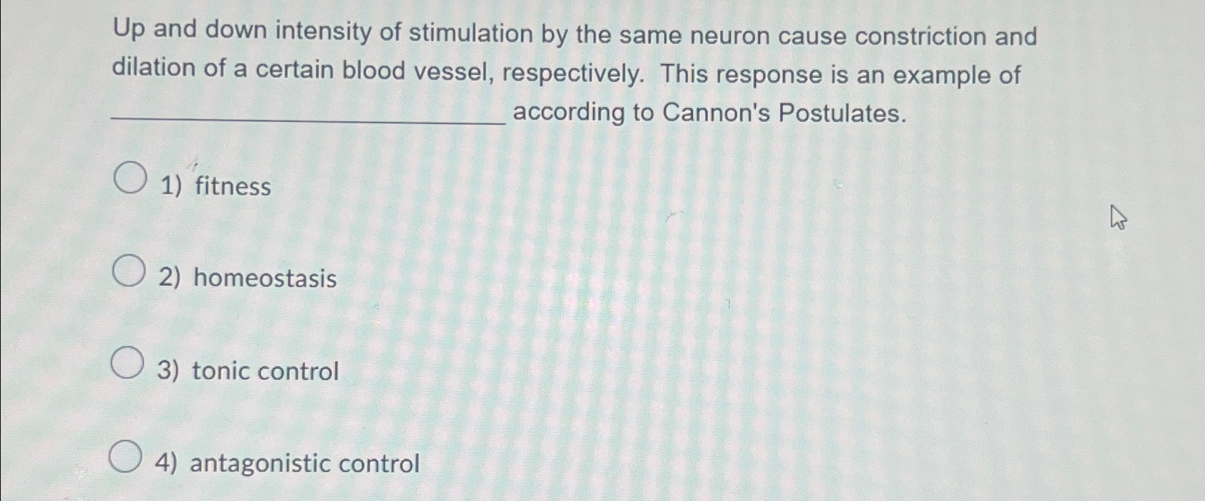 Solved Up and down intensity of stimulation by the same | Chegg.com
