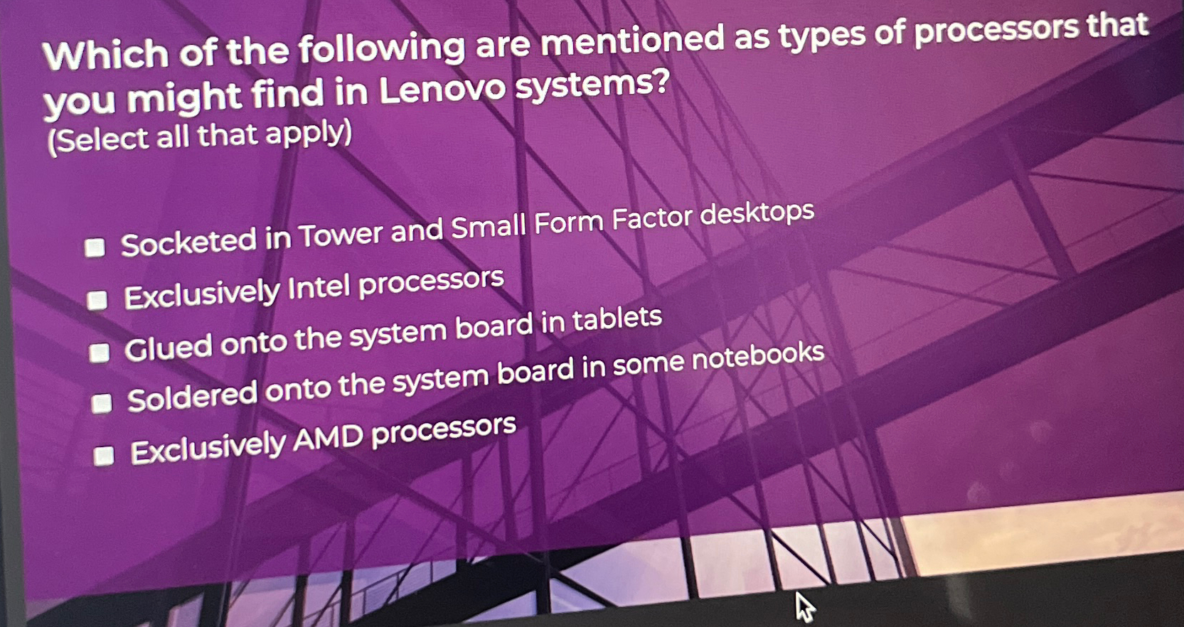 Solved Which of the following are mentioned as types of | Chegg.com