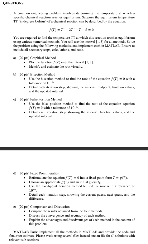 Solved OUESTIONSA common engineering problem involves | Chegg.com
