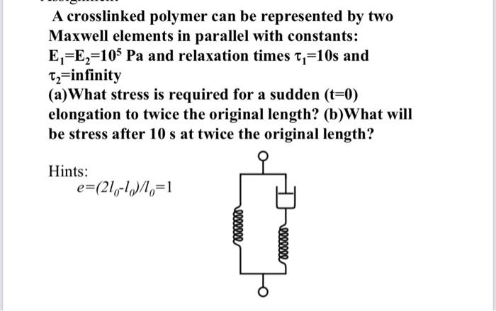 Solved A crosslinked polymer can be represented by two | Chegg.com