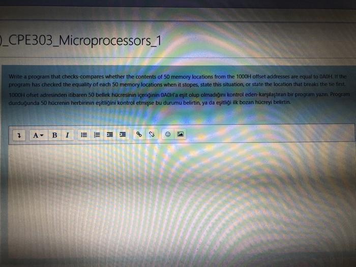 Solved _CPE303_Microprocessors_1 Write a program that checks | Chegg.com