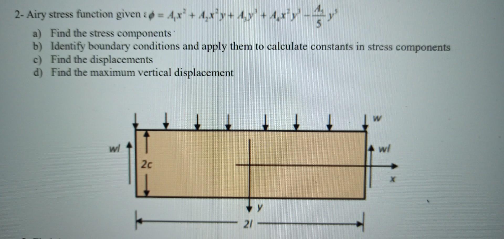 Solved 2- Airy stress function given | Chegg.com