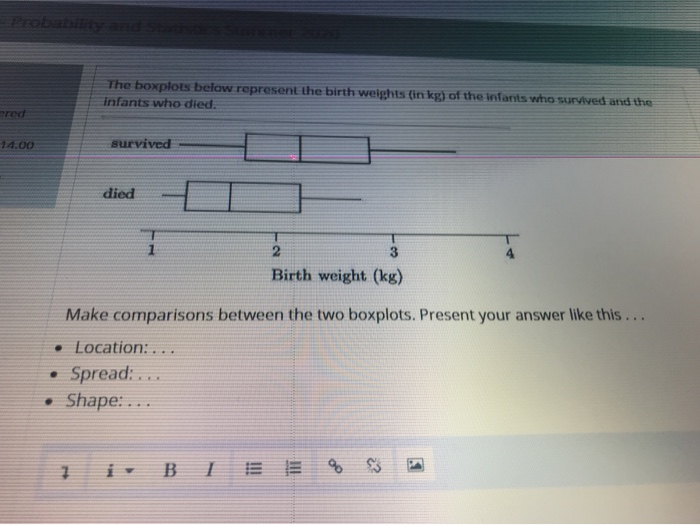 Solved The boxplots below represent the birth weights (in | Chegg.com