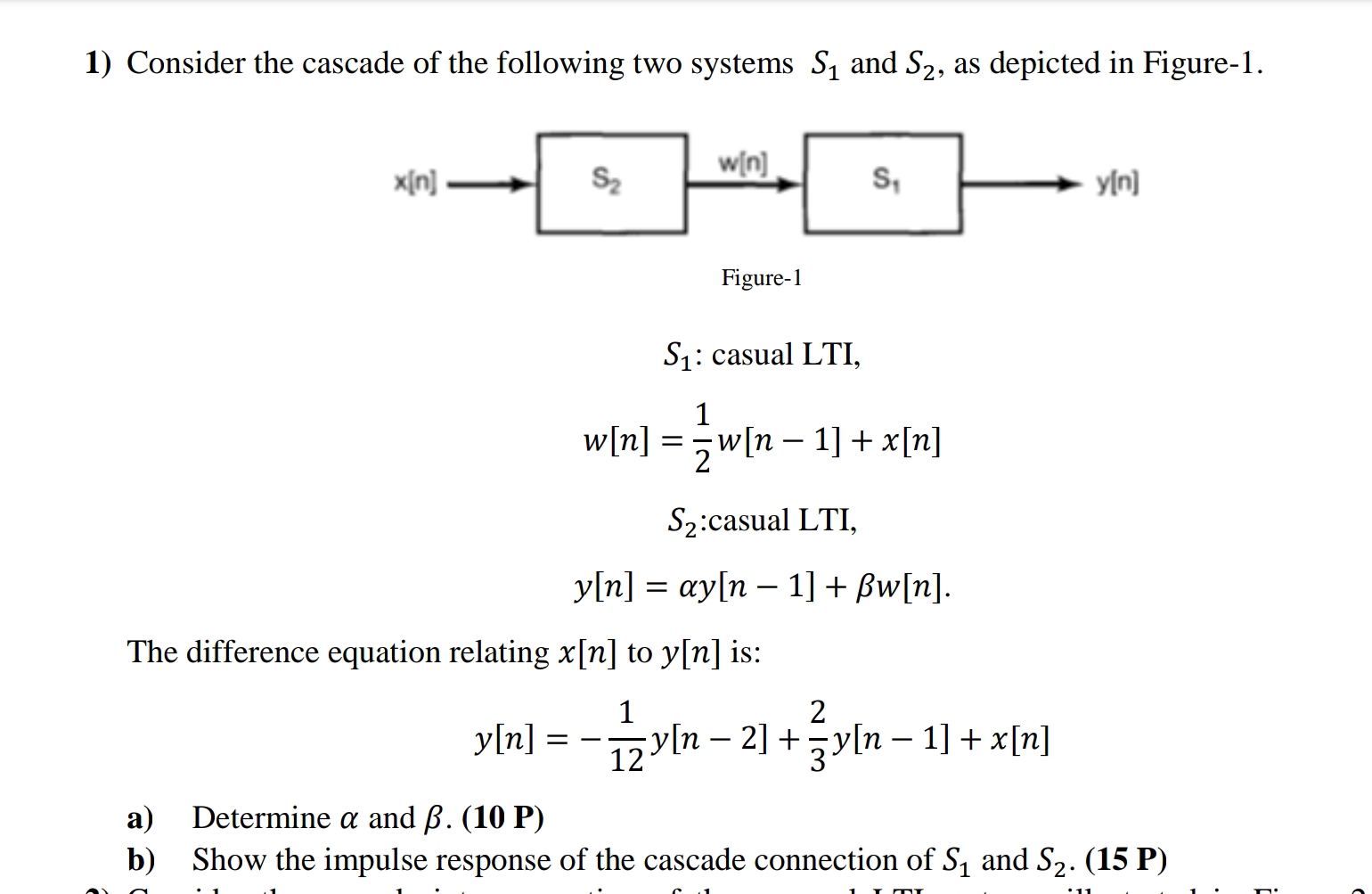 Solved Consider the cascade of the following two systems S1 | Chegg.com