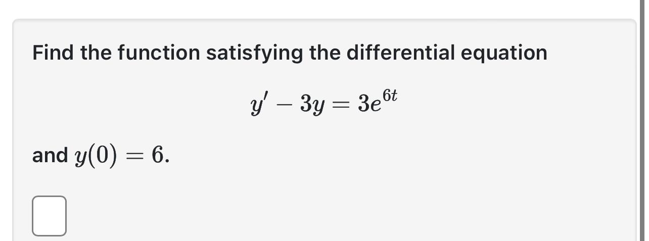 Solved Find the function satisfying the differential | Chegg.com