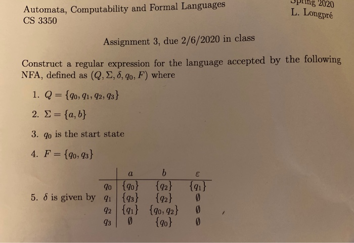 Solved Automata, Computability and Formal Languages CS 3350 | Chegg.com Solved Automata, Computability and Formal Languages CS 3350 | Chegg.com