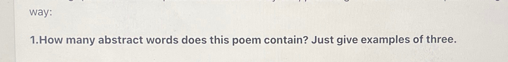 Solved 1.How many abstract words does this poem contain? | Chegg.com
