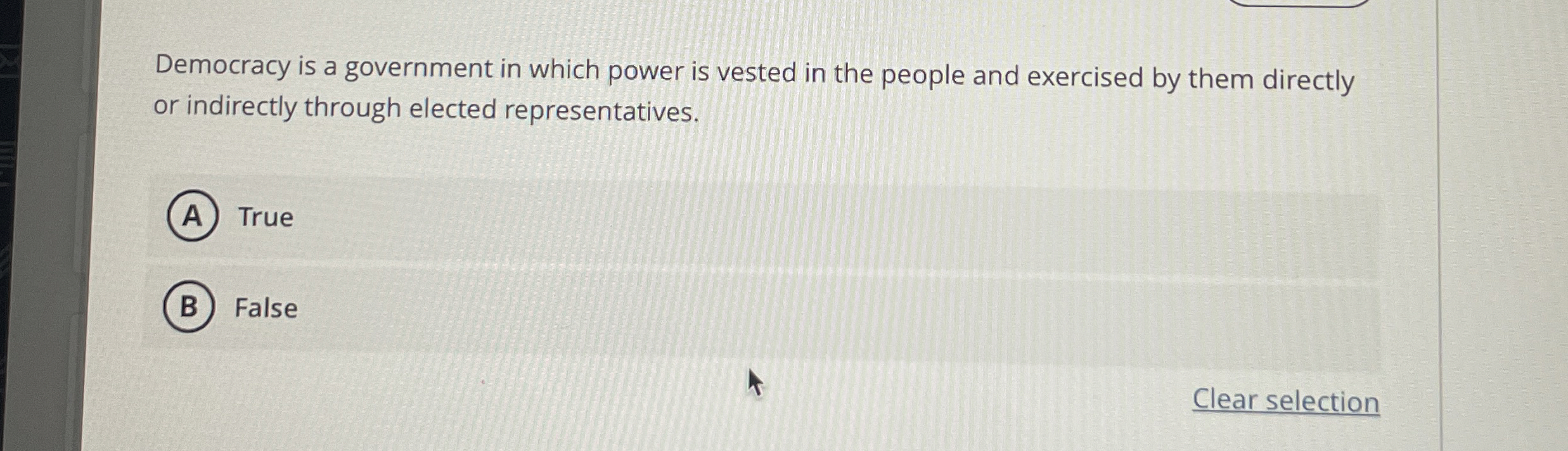 Solved Democracy is a government in which power is vested in | Chegg.com