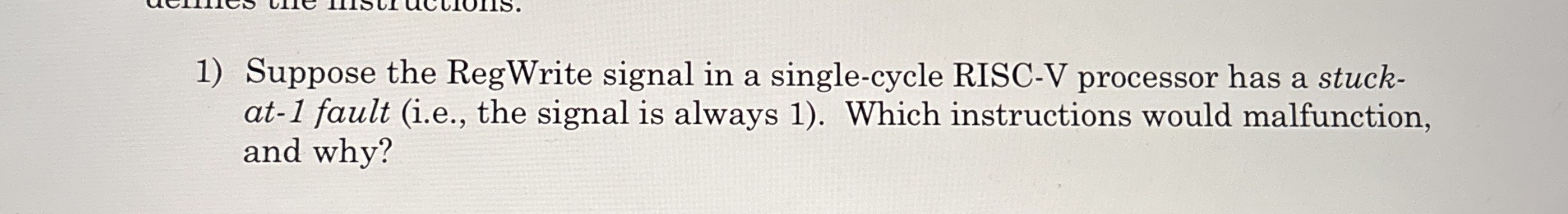 Solved Suppose the RegWrite signal in a single-cycle RISC-V | Chegg.com