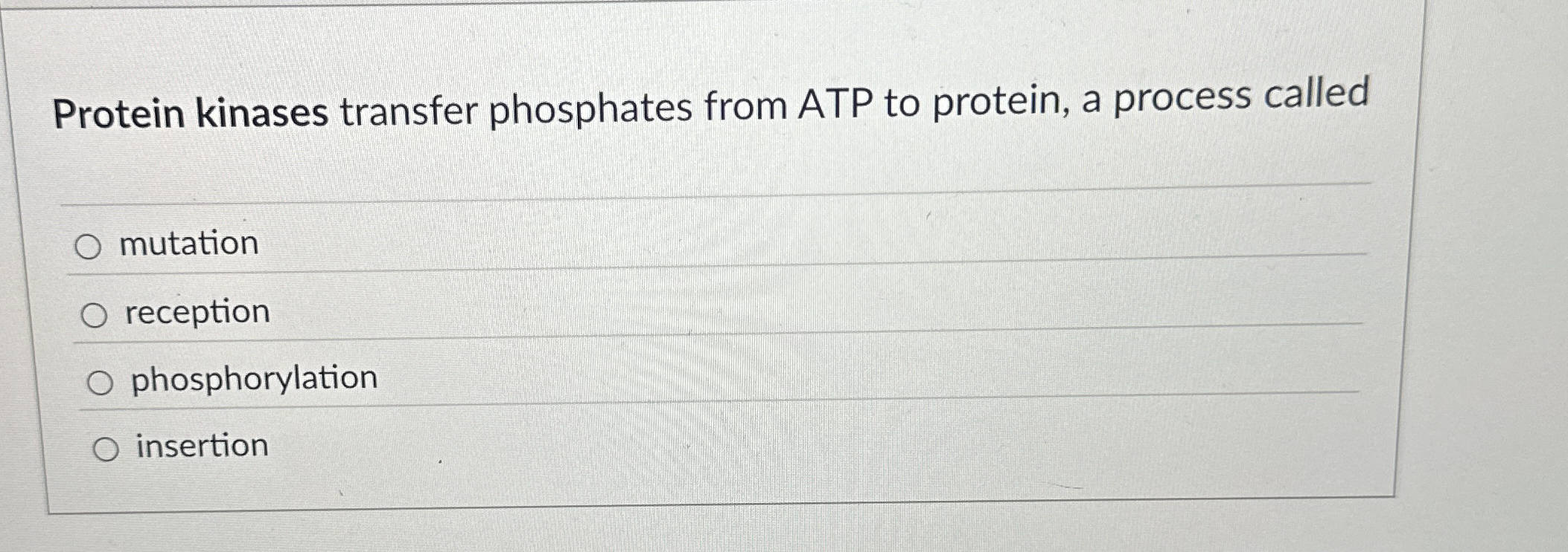 Solved Protein kinases transfer phosphates from ATP to | Chegg.com