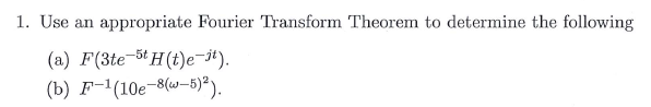 Solved Use an ﻿appropriate Fourier Transform Theorem to | Chegg.com
