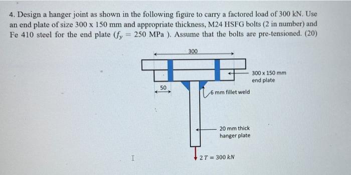Solved 4. Design a hanger joint as shown in the following | Chegg.com