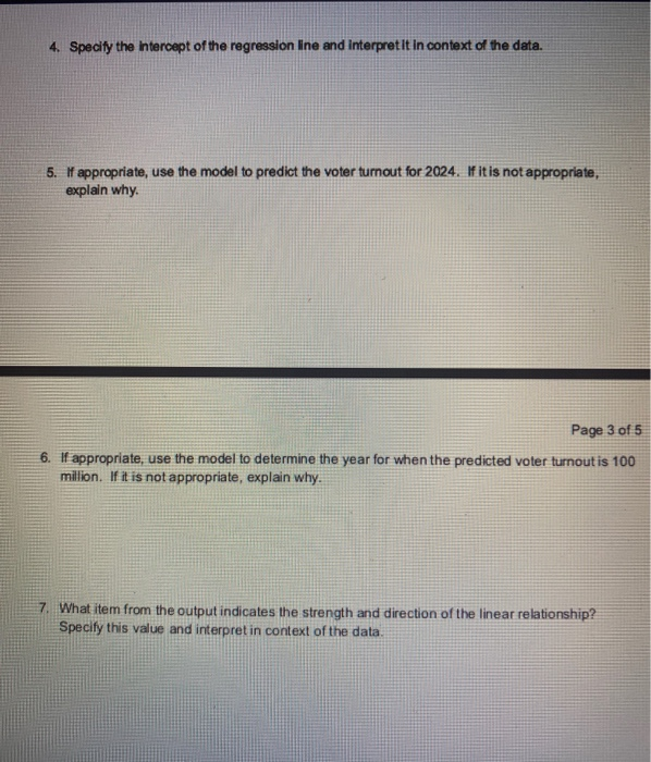 Solved Use the regression output below for the year and | Chegg.com