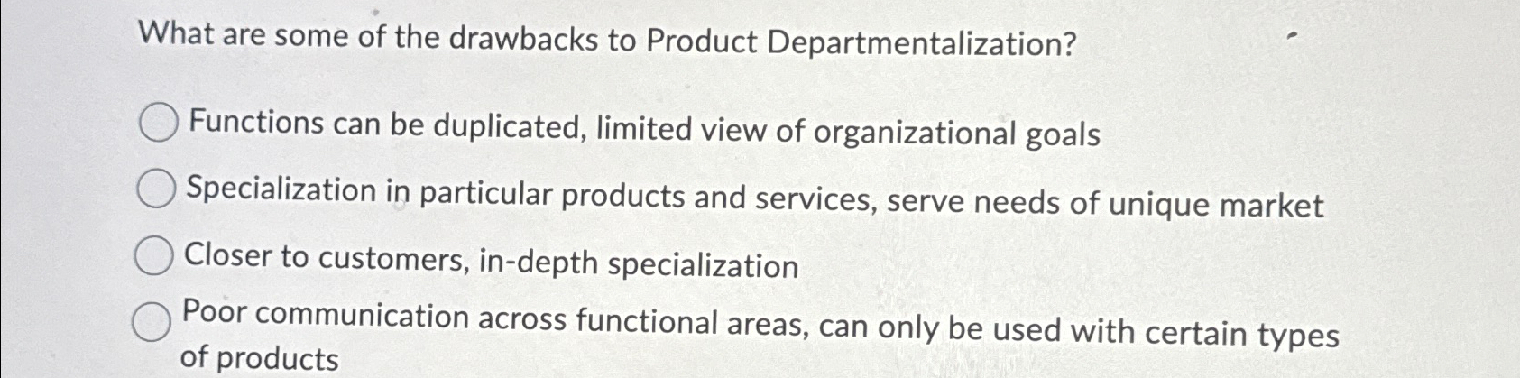 Solved What are some of the drawbacks to Product | Chegg.com