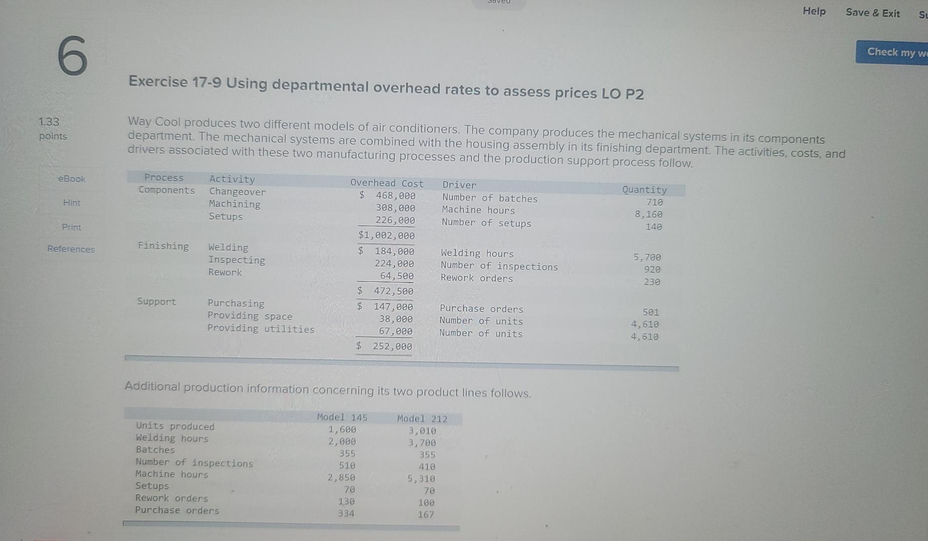 Solved Saved Help Save & Exit Subm 6 D ששש, שכ2 Check my | Chegg.com