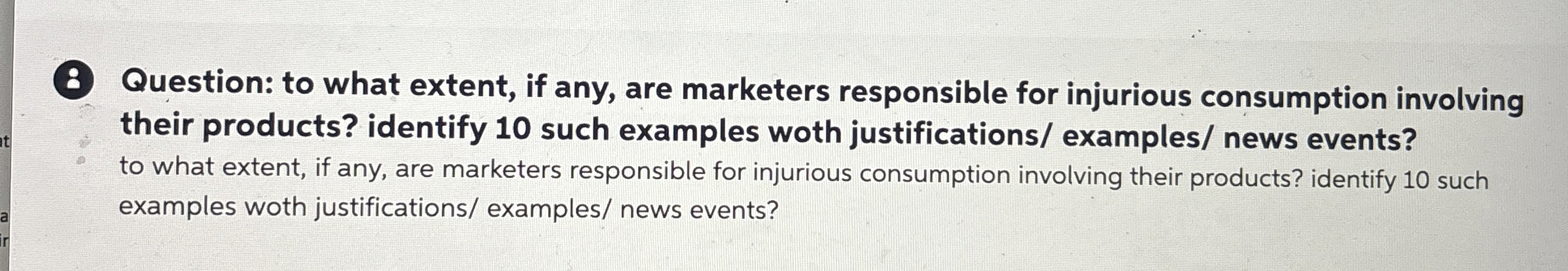 Solved (8) ﻿Question: to what extent, if any, are marketers | Chegg.com