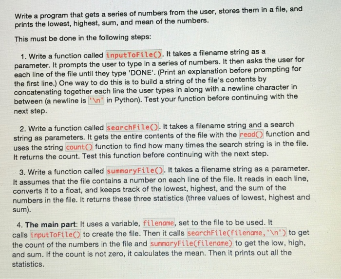 Solved Please Write A Python Program Based On The Following 1764