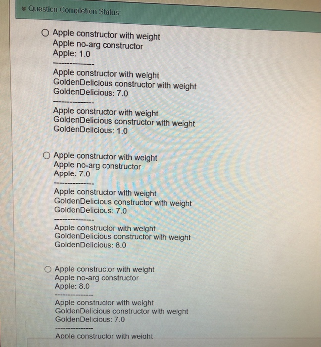 Solved QUESTION 1 Constructors are not inherited. True O | Chegg.com