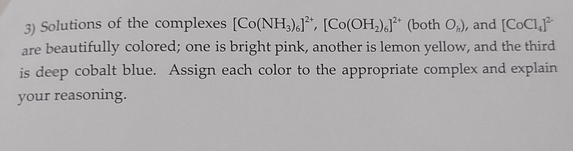 Solved Solutions of the complexes | Chegg.com