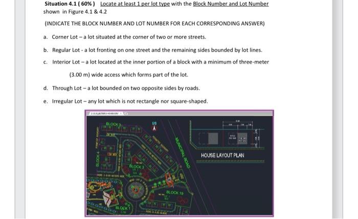 Solved Situation 4.1(60%) Locate at least 1 per lot type | Chegg.com