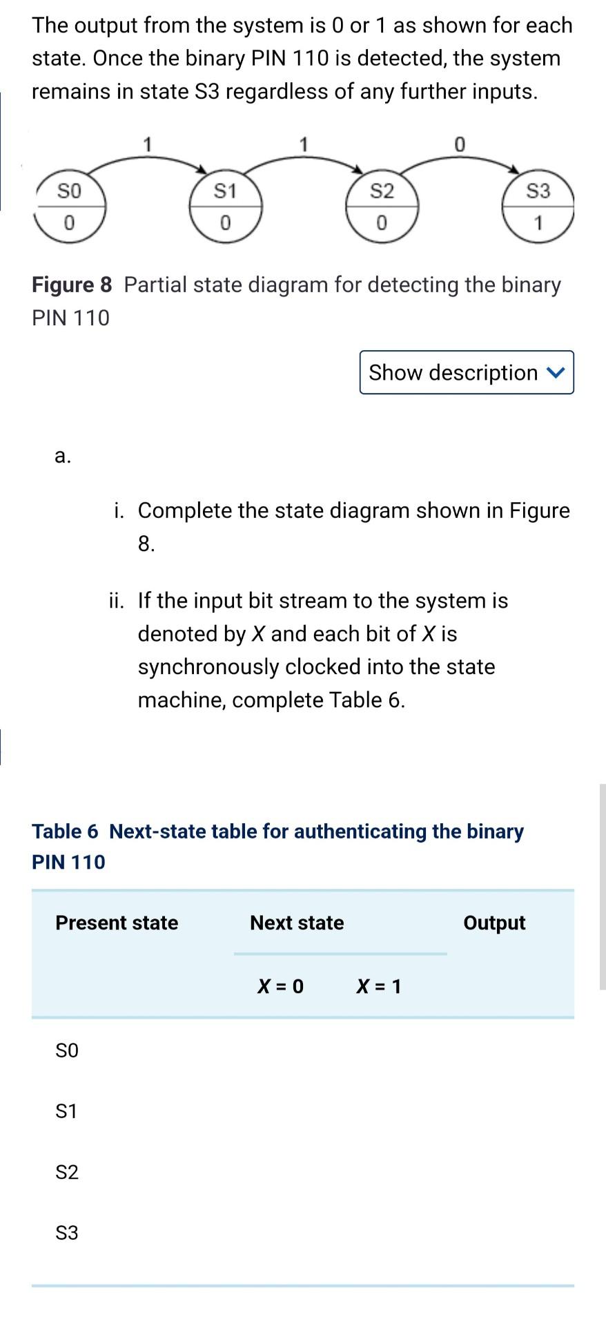Solved The output from the system is 0 or 1 as shown for | Chegg.com