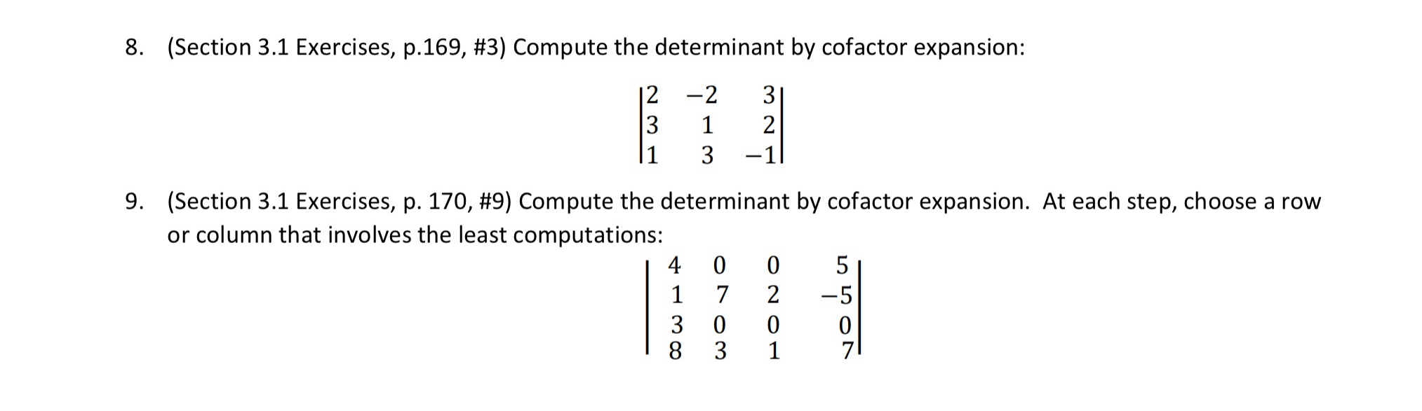 Solved (Section 3.1 ﻿Exercises, p.169, ﻿#3) ﻿Compute the | Chegg.com