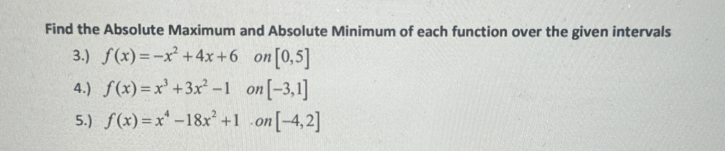Solved Find the Absolute Maximum and Absolute Minimum of | Chegg.com