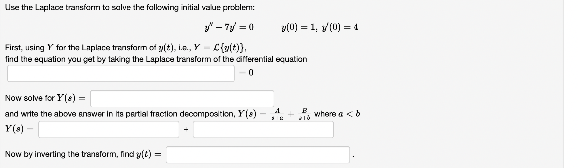 Solved Use the Laplace transform to solve the following | Chegg.com