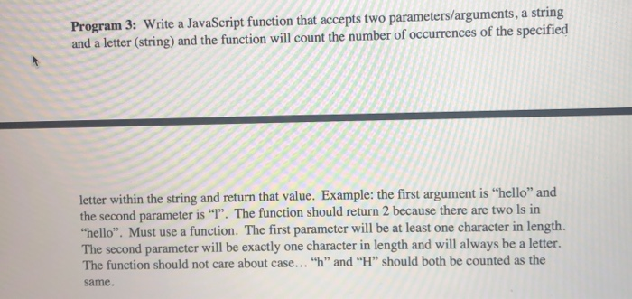 Solved Program 3 Write A Javascript Function That Accepts