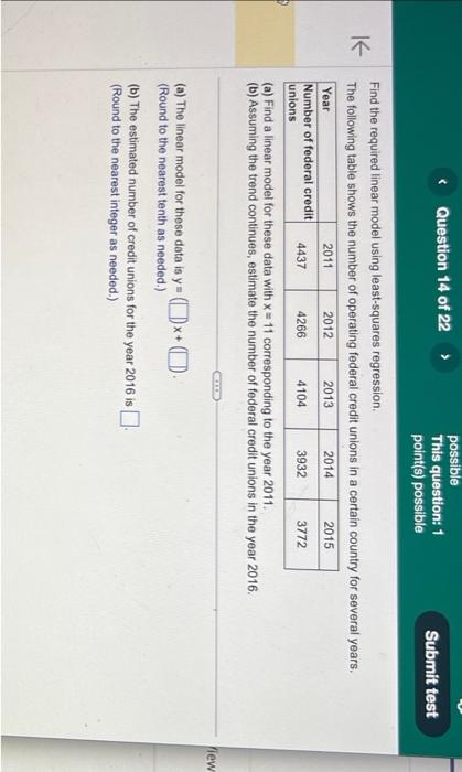 Solved Find the required linear model using least-squares | Chegg.com