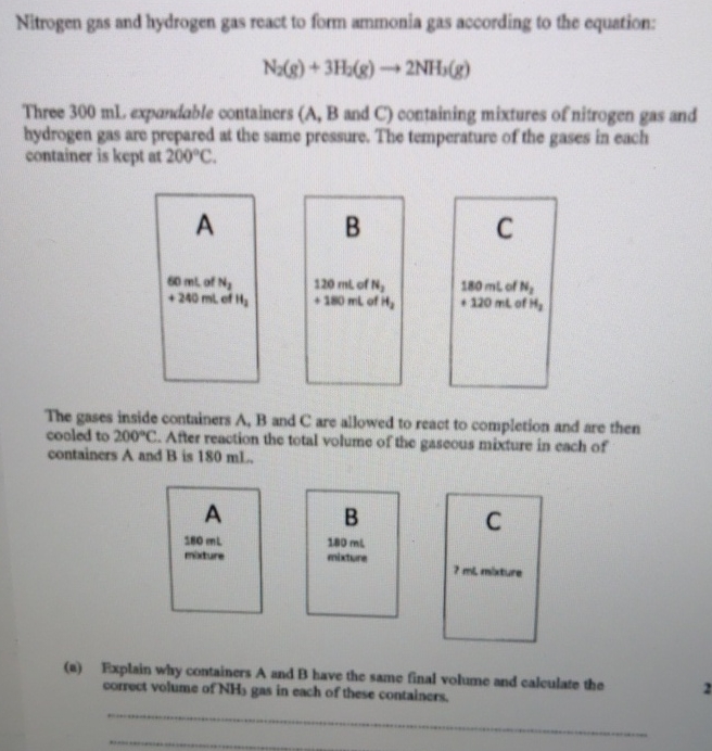 Solved Nitrogen gas and hydrogen gas react to form ammonia | Chegg.com