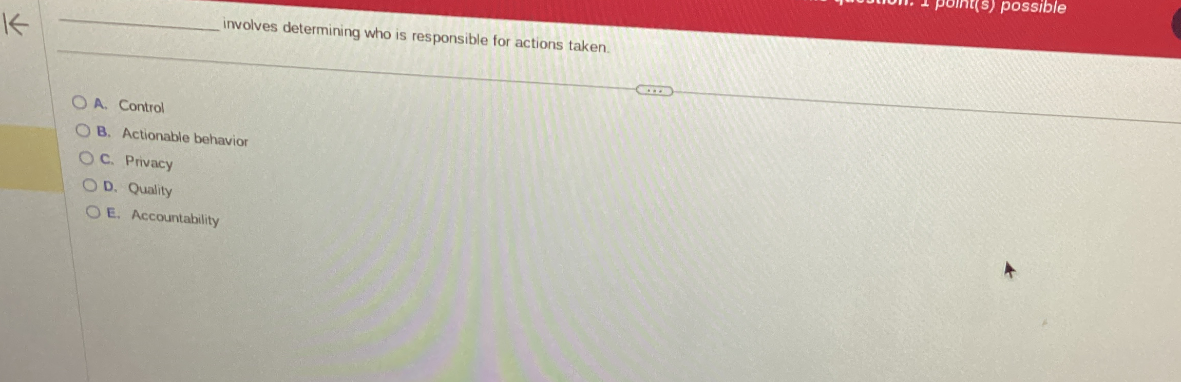 Solved involves determining who is responsible for actions | Chegg.com