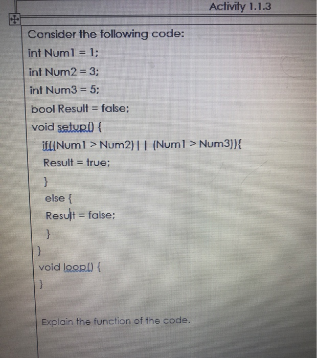 Solved Activity 1 1 2 Write Code To Compare Two Numbers The Chegg