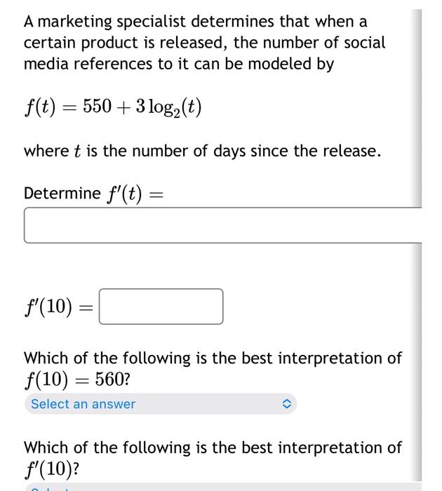 Solved 7C. Derivatives of Exponential and Logarithmic | Chegg.com