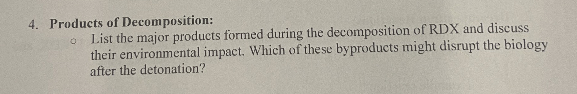 Solved Products of Decomposition:List the major products | Chegg.com